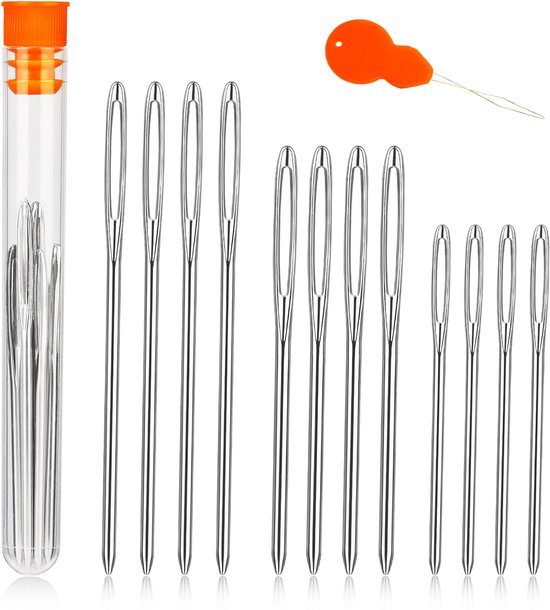 YONO Rijgnaalden Set - Naalden Met Oog - 12 Stuks - 3 Maten ...