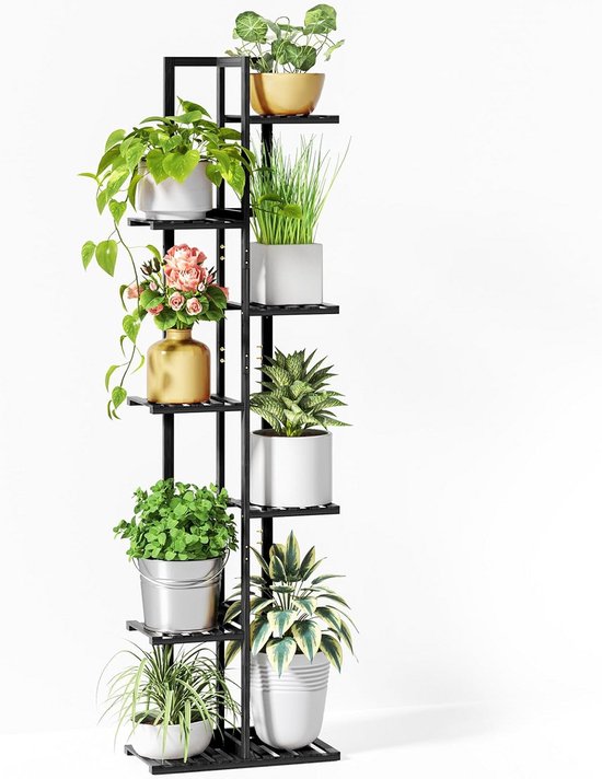 Hoge 7-laags Bamboe Plantenstandaard voor Binnen – Hoekplantenrek voor ...