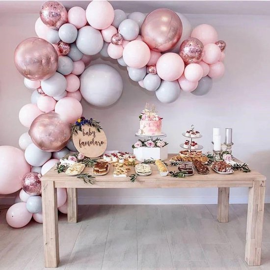 100x Ballonnenboog Set Wit Zilver voor Feest, Baby Shower, Bruiloft en ...