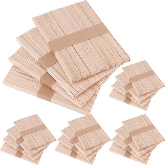 1000 Stuks Houten Stokjes voor IJsjes en Knutselen - Natuurlijk Hout 11 ...