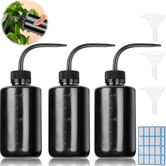 Set van 3 Kunststof Spuitflessen 250 ml - Doseer- en Wasflessen voor ...