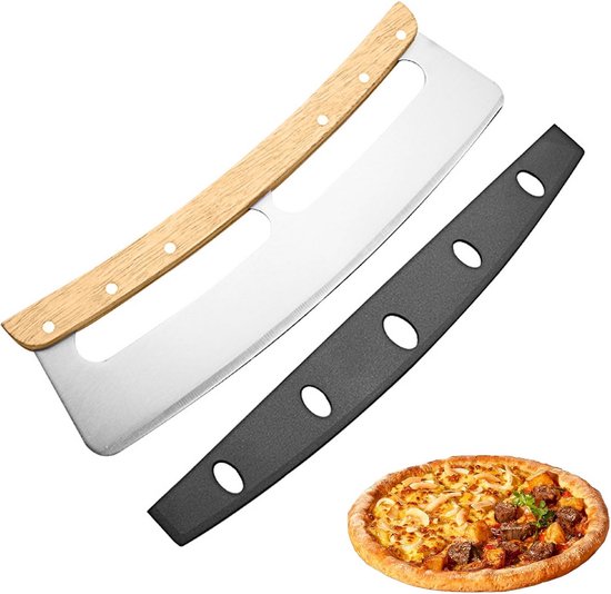 Extra Groot Pizzames met Houten Handvat - Professioneel Wiegeschaar ...