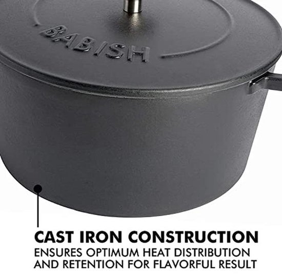 Ronde emaille gietijzeren Nederlandse oven met deksel - 6 Quart | bol
