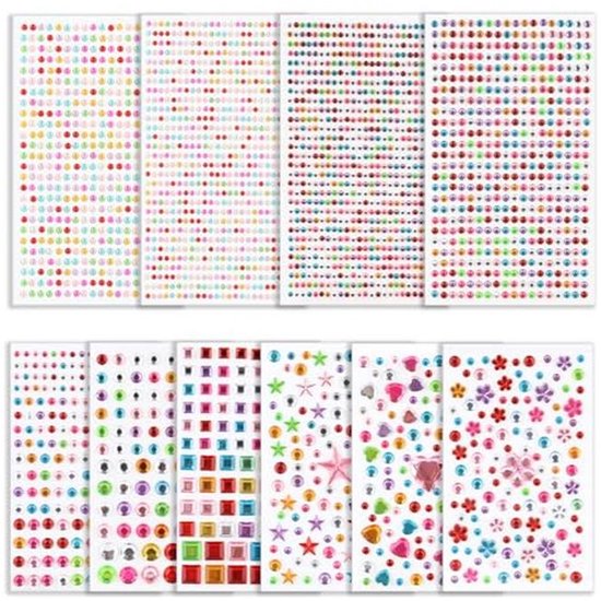 Glittersteentjes - 3169 stuks zelfklevende glitterstickers voor ...