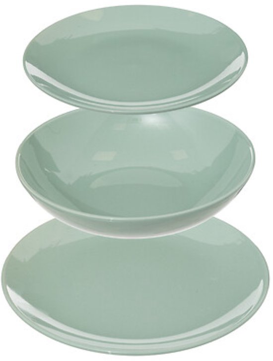 Secret de gourmet Servies set Colorama uni - 36-delig - groen ...