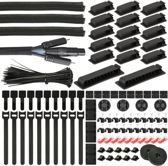 Kabelmanagement Set 200 Stuks - Kabelorganizer voor Bureau en Apparaten ...