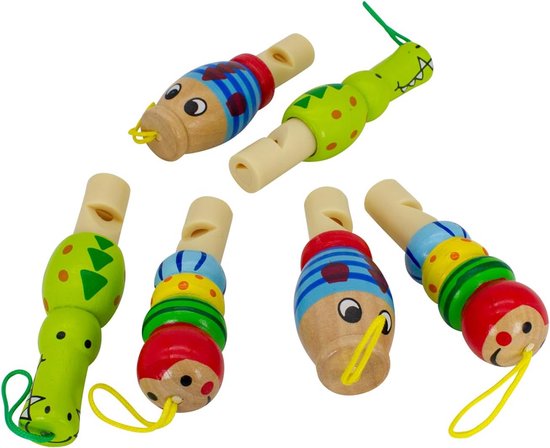 Houten Fluitjes Set - 6 Dieren Fluitjes voor Kinderen - Kleurrijk ...