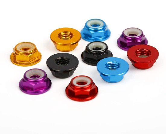 25pcs Hexagonal Self Locking M5 Nuts - CNC Aluminum Flange Nylon Lock ...