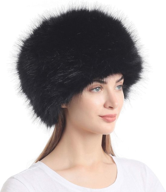 Bonnet de fourrure doux et chaud pour femmes - Bonnet d'hiver en fausse ...