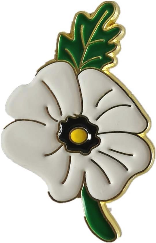 Witte klaproos-insignes en pinnen Herinnering Poppy Revers Pin Badge ...