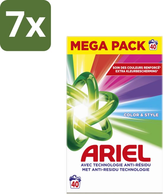 Ariel – Color – Snel Oplosbaar Waspoeder – 2,2 kg - Bulkverpakking - 7 ...