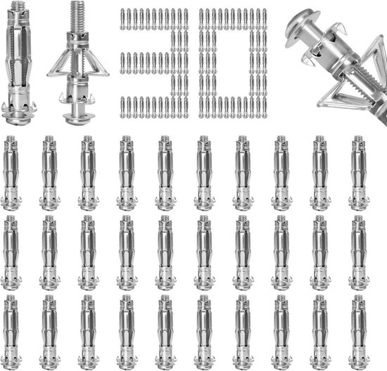 30 stuks hollewandpluggen M6 x 52 mm - Zeer sterke bevestigingsset voor ...