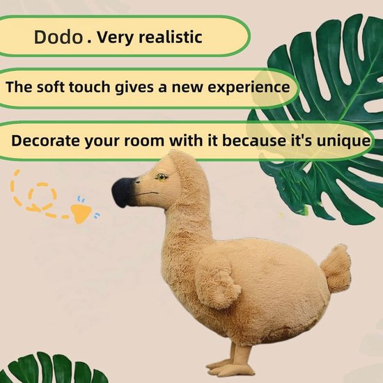 Pluche Dodo Vogel Speelgoed 35cm - Realistisch Simulatie Dodo Knuffel ...