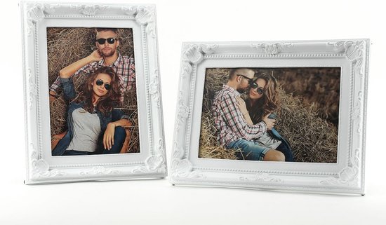 Set van 2 Witte Fotolijsten 13x18cm Barok Stijl voor Galerij of Tafel | bol