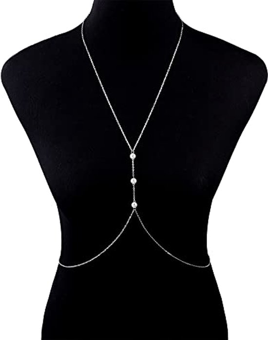 Fashion Simple Belly Chain Necklace Bikini Wire Harness Body Sexy Pearl ...