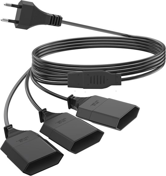 Extension kabel 2 meter met Europlug en 3-in-1 Type C | bol