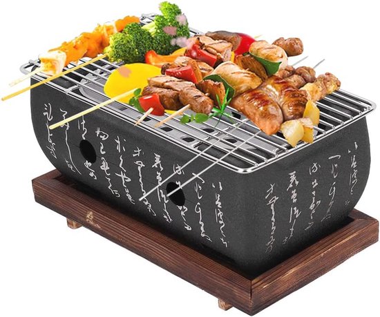 Compacte Japanse Houtskool BBQ Grill voor Buiten en Camping | bol