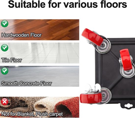Meubellifter Set met 5 Draaibare Wielen voor Makkelijk Meubeltransport ...