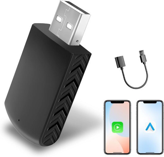 Draadloze CarPlay & Android Auto Adapter 2-in-1 USB Plug & Play | bol