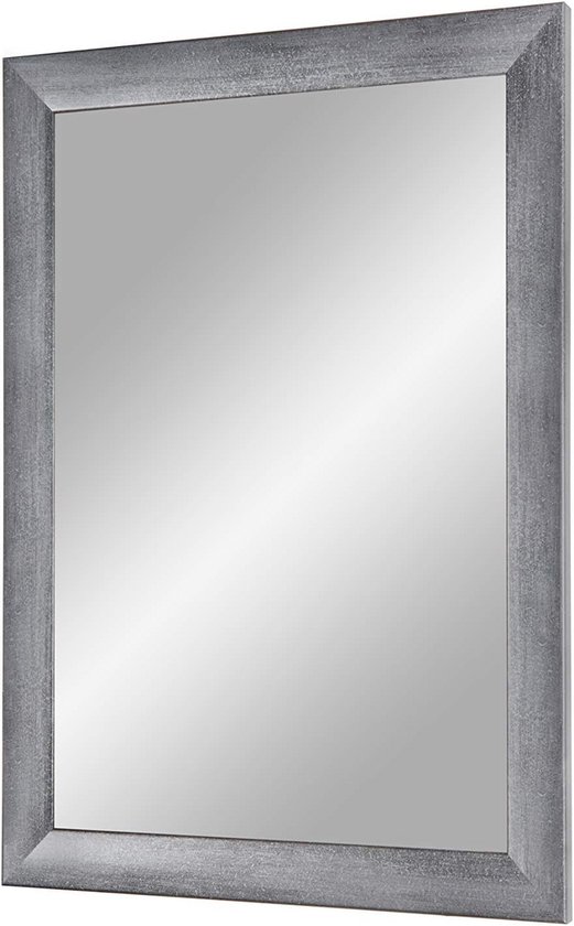 Wandspiegel 35x110 cm met Grijze Geveegde Lijst | Spiegel op Maat | bol
