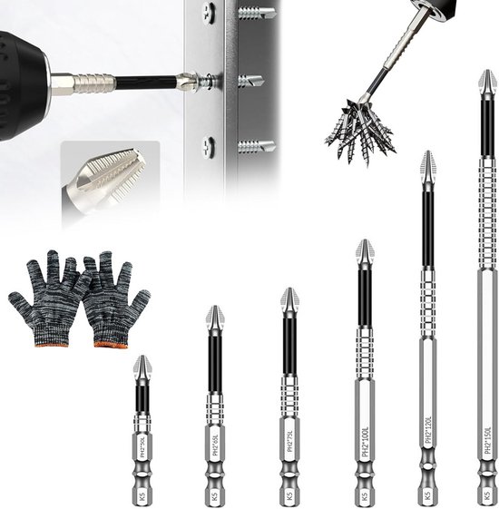 Magnetische Schroevendraaier Bits Set - 6 Delig - 50-150 mm - Geschikt ...
