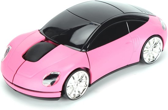 Souris sans fil en forme de voiture avec lumière LED, souris PC optique ...