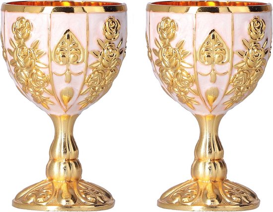 Set van 2 Gouden Vintage Wijnbekers en Antieke Kelken | bol