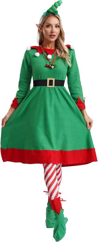 Compleet Elf Kostuum Dames - Prachtige Kerstoutfit voor Feest en ...