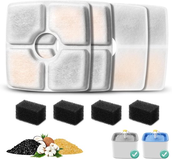 Set van 8 Filters en Schuimstofjes voor Automatische Drinkfontein ...