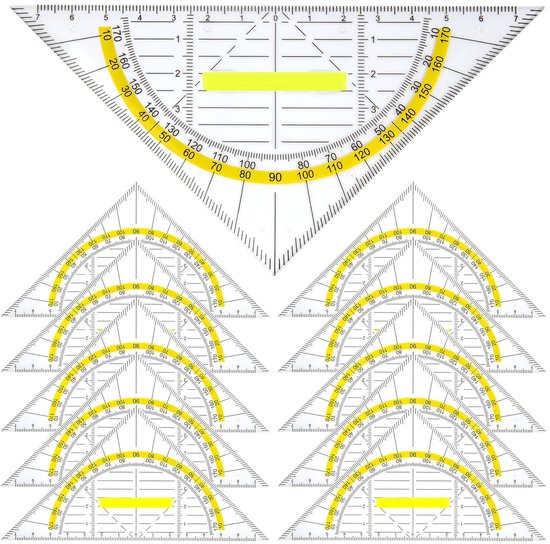 Set van 10 Geometrische Geodriehoeken - Flexibele Linialen voor ...