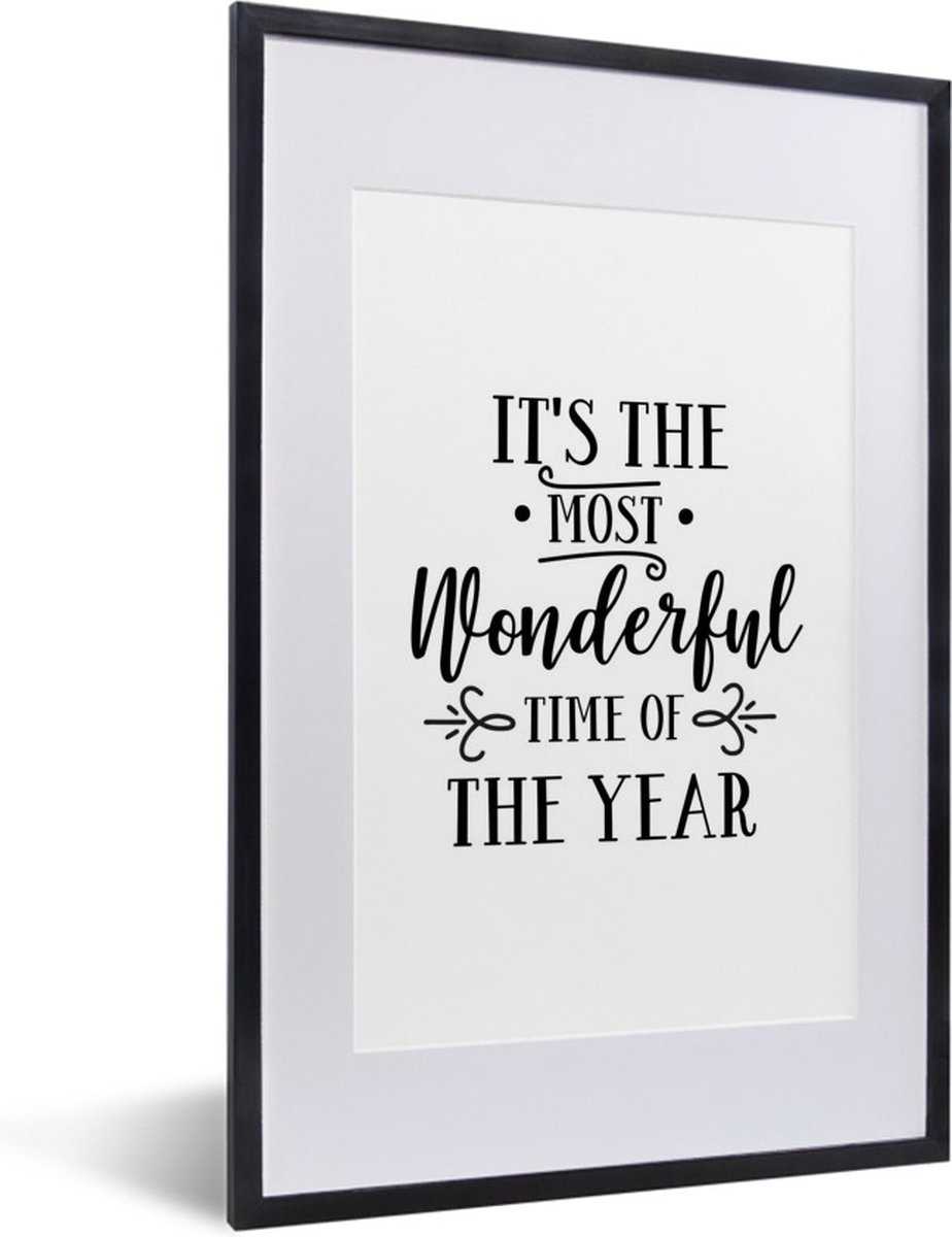 Fotolijst incl. Poster - Kerst quote It's the most wonderful time of the year met een... | bol