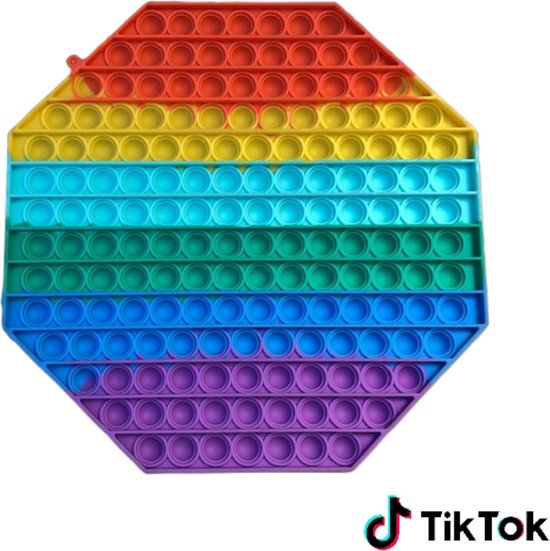 XXL Pop It Fidget Toy - Bekend van TikTok - Hexagon - Rainbow - 30 cm ...