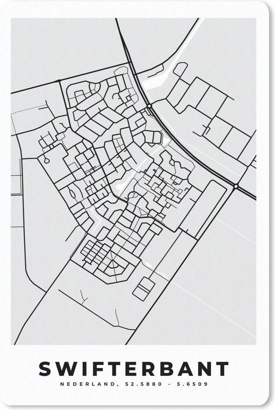 Stadskaart - Swifterbant - Grijs - Wit - Plattegrond | bol.com