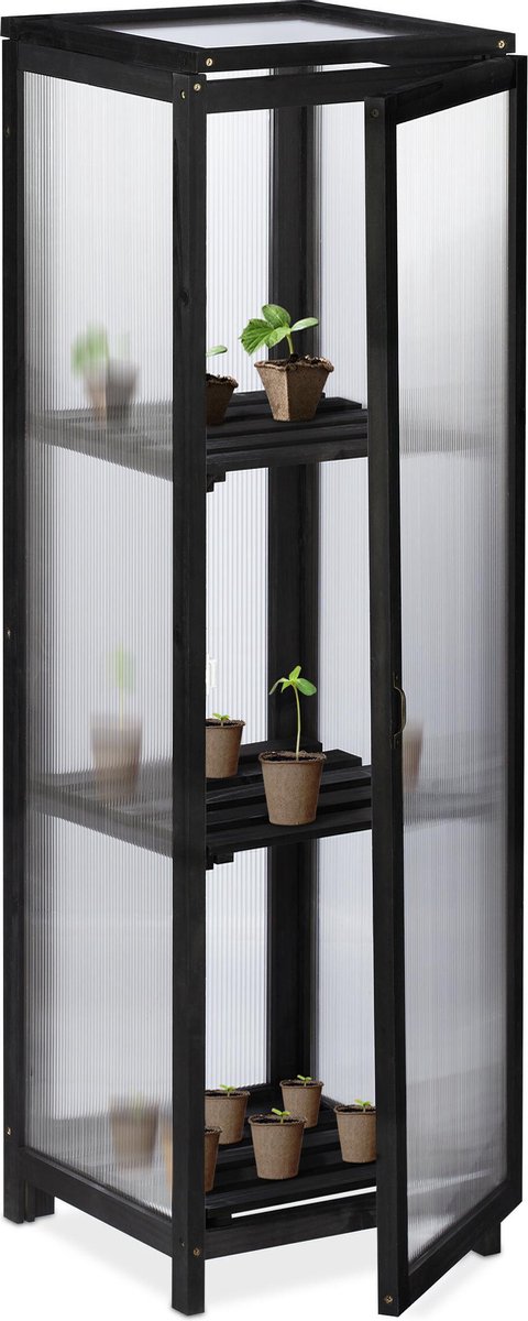 relaxdays kweekkas balkon - hout - 3 etages - balkonkas - hobbykas ...