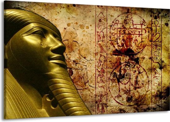 Schilderij Op Canvas - Groot - Egypte - Bruin, Goud, Grijs - 140x90cm ...