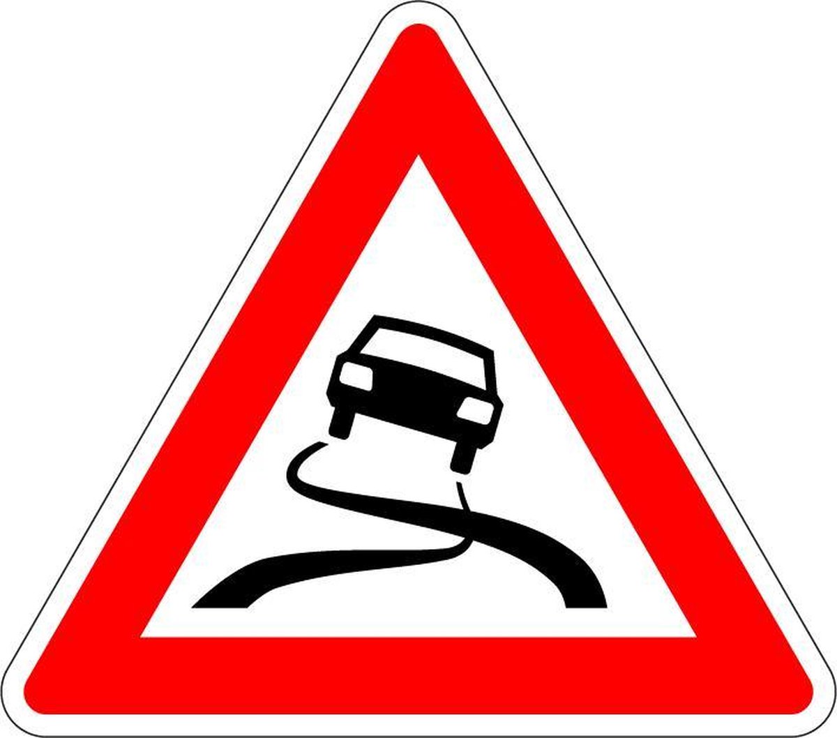 Slipgevaar sticker, J20 50 mm - 10 stuks per kaart | bol