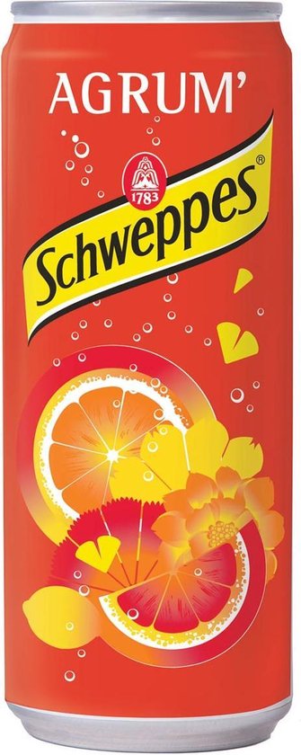 Schweppes Agrum frisdrank, blikje van 33 cl, pak van 24 stuks | bol