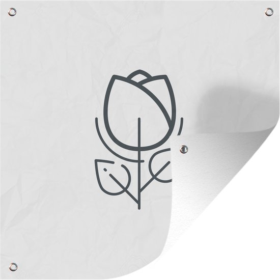 Tuinposters Een illustratie van een witte tulp - 50x50 cm | bol.com