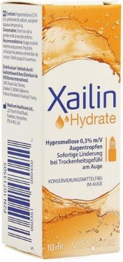 Xailin Hydrate Oogdruppels - Met Hypromellose - Voor Droge Ogen - 10 ml ...