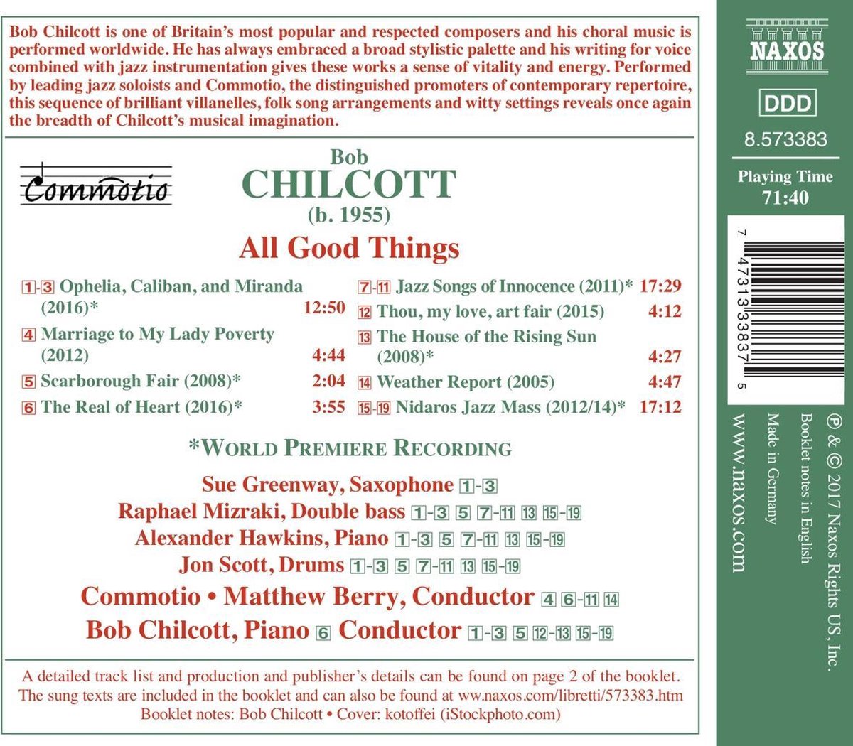 Bob Chilcott: All Good Things / Nidaros Jazz Mass, Chilcott | CD (album ...