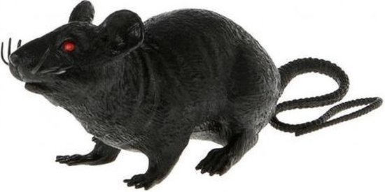 Halloween - Horror decoratie rat zwart 22 cm - Halloween versiering ...