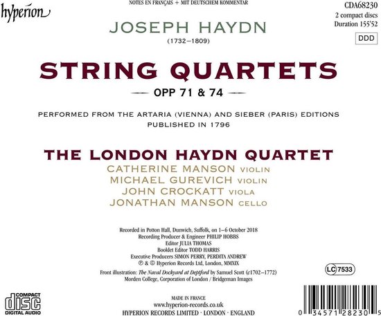 String Quartets Opp 71 & 74, London Haydn Quartet | Muziek | bol