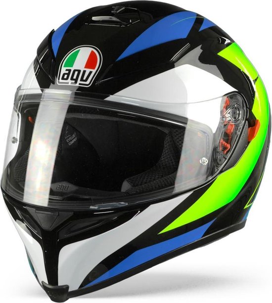 Agv K5 S Max Vision Core Zwart Cyan Geel Fluo Integraalhelm - Motorhelm ...