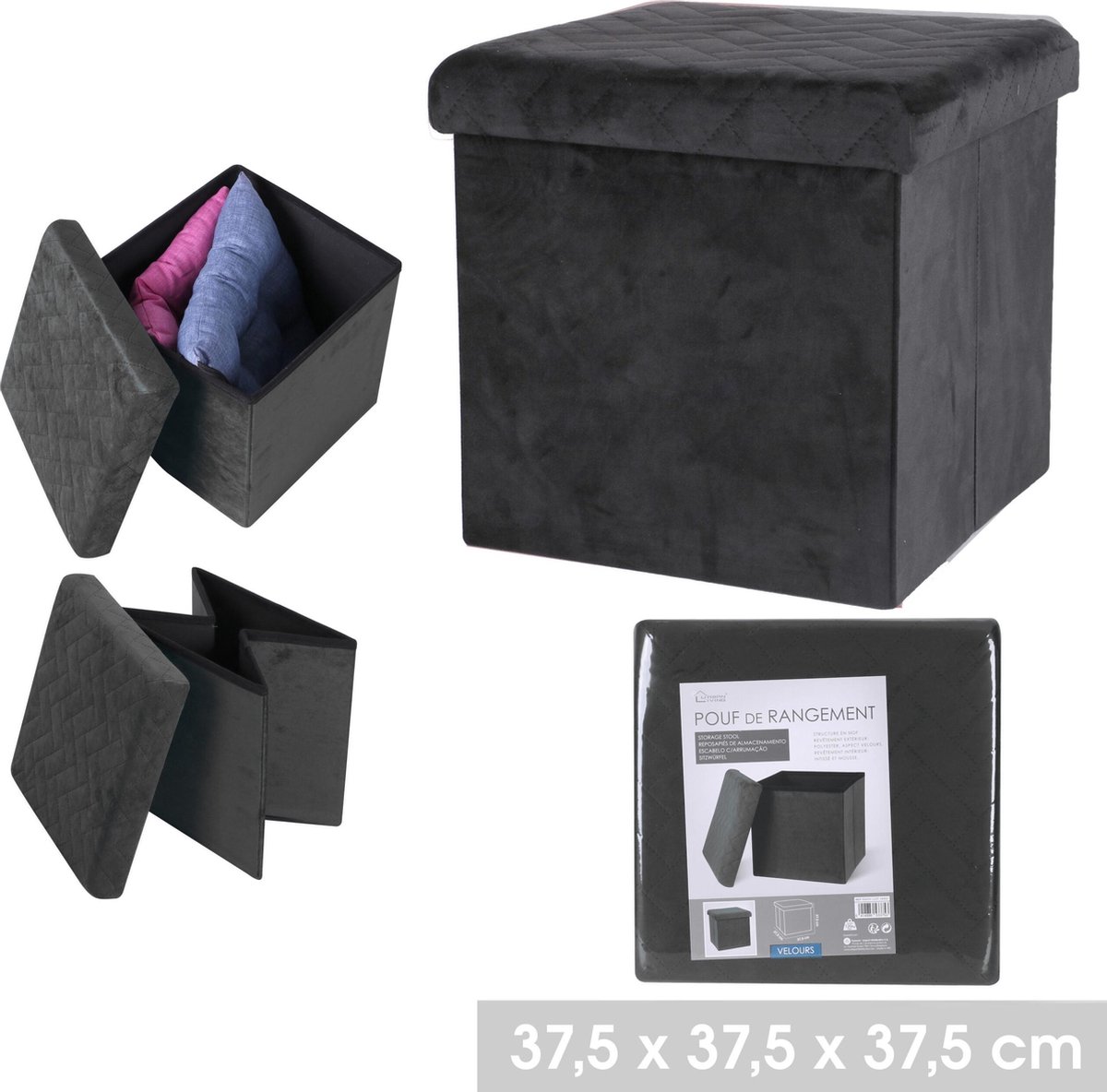 Trendy Velvet Opvouwbare Opberg Poef - Opvouwbare Poef- Velvet – 37 ...