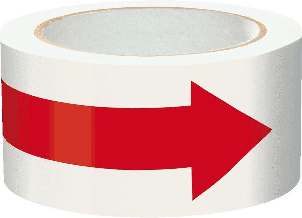 Vloersticker pijlen op rol, rood 135 mm - 110 stuks op rol | bol.com