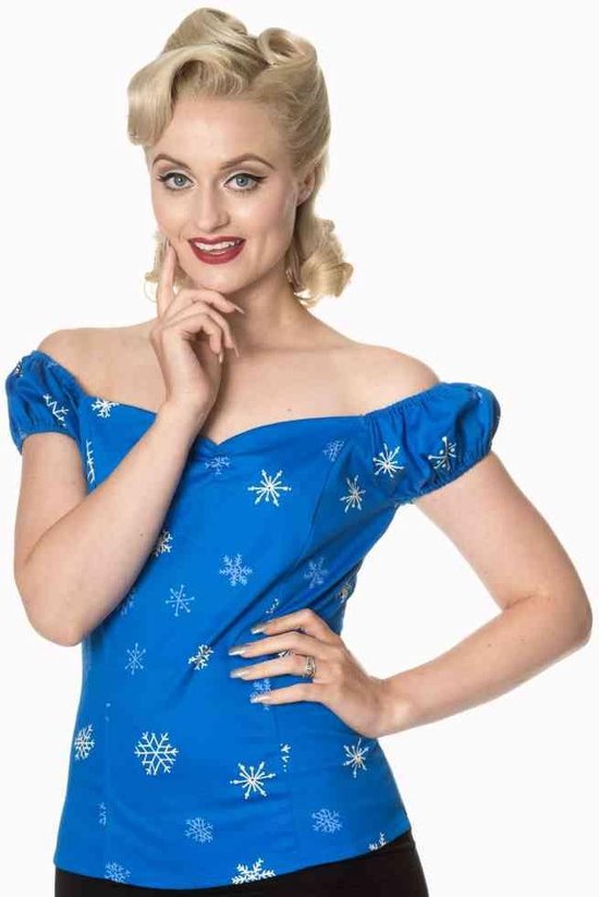 Dancing Days Off shoulder top -XS- ROMANCE LIVES Blauw | bol.com