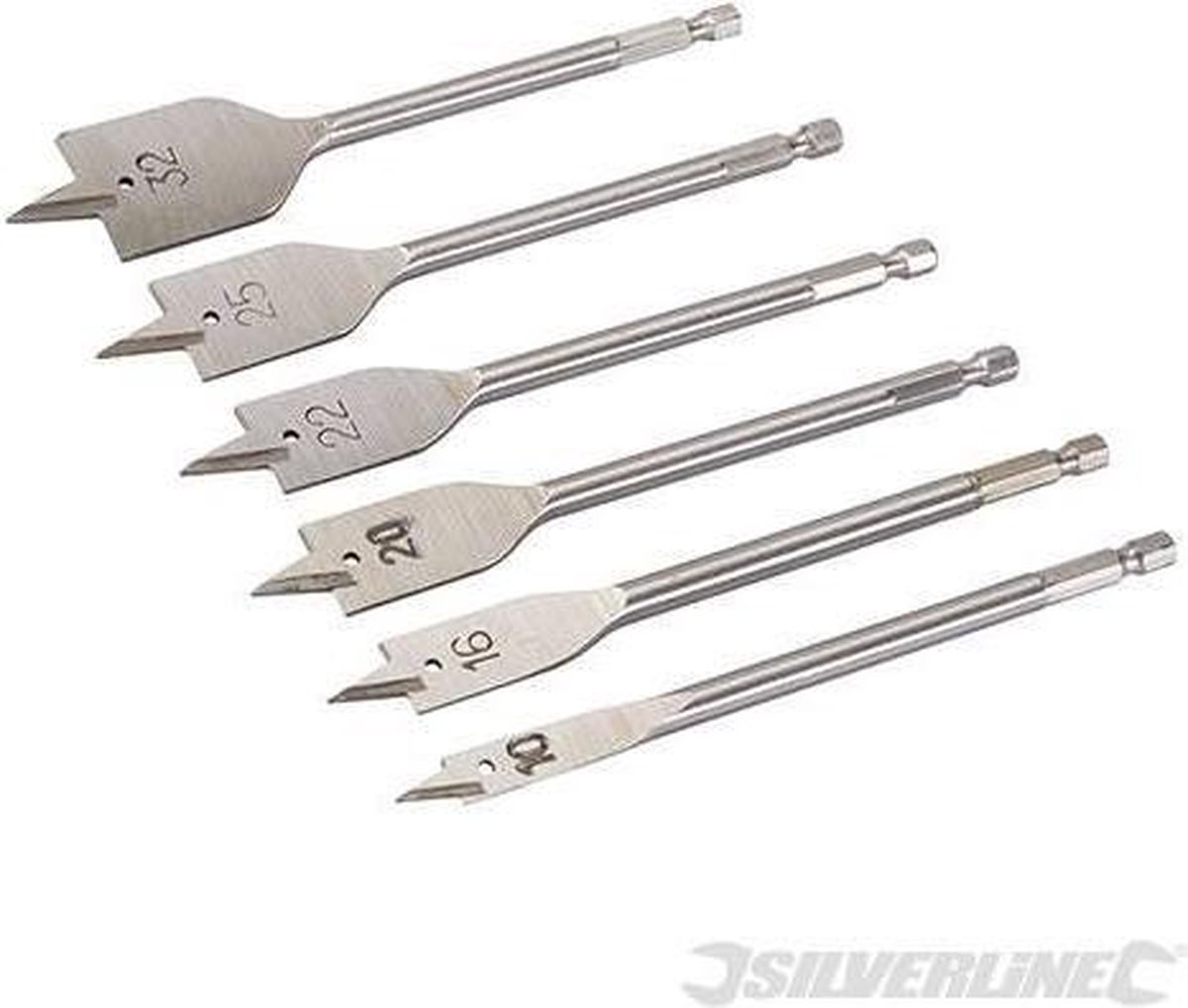 Silverline 6-delige houtboor set 10 - 32 mm | bol