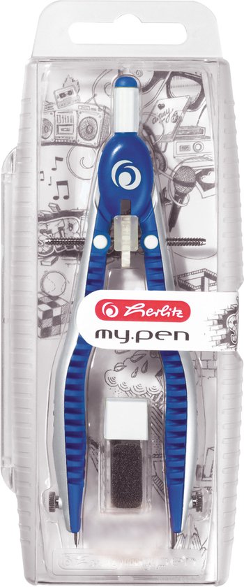 Herlitz quick-set passer my.pen blauw/wit | bol