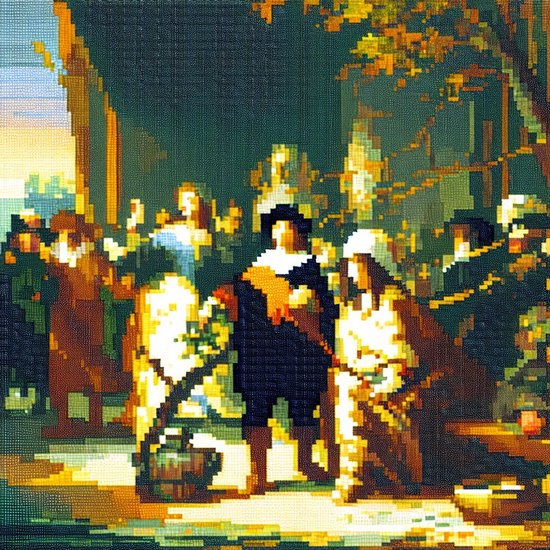 Pixel art rembrandt schilderij | Rembrandt's meesterwerk onthuld in ...