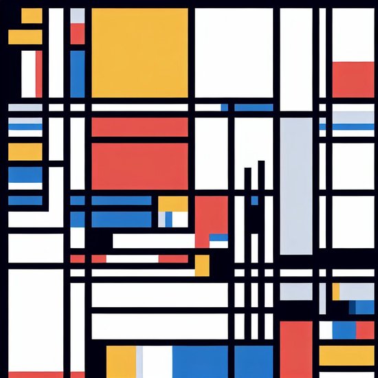 Pixel art mondriaan schilderij | Abstracte Mondriaanse pixels: een ...
